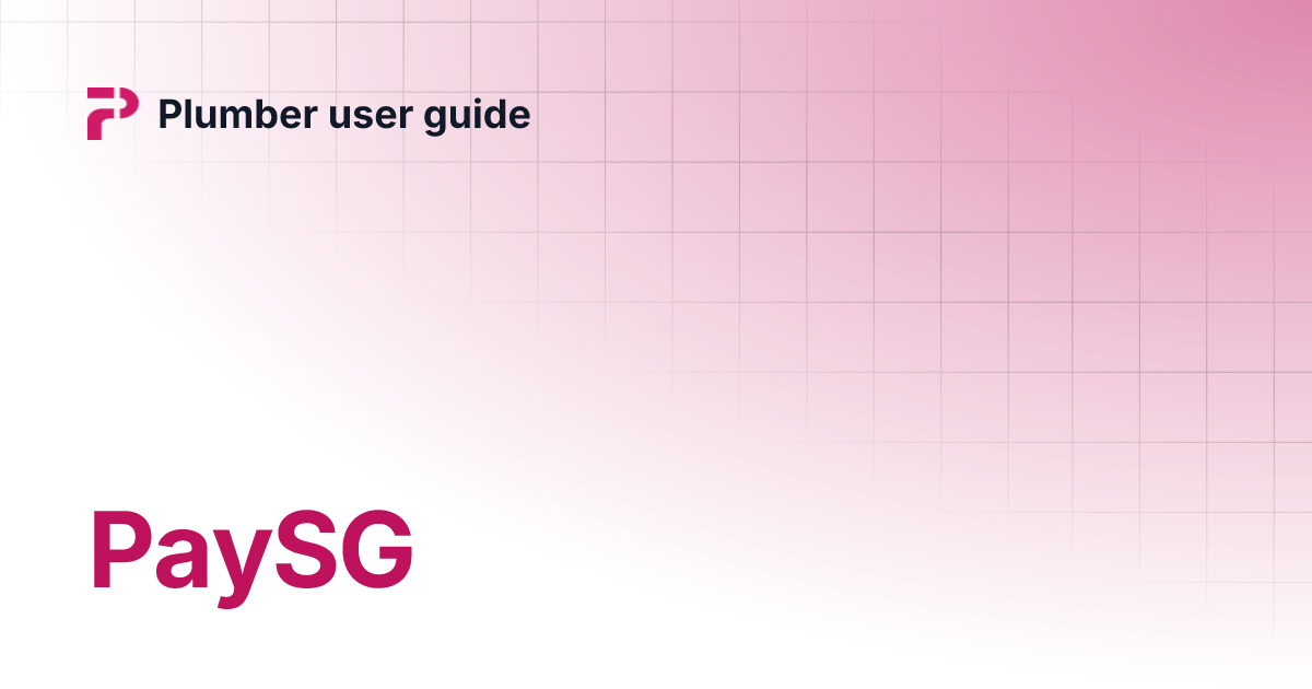 PaySG | Plumber user guide