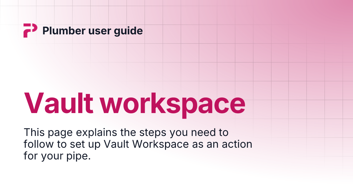 Vault workspace | Plumber user guide